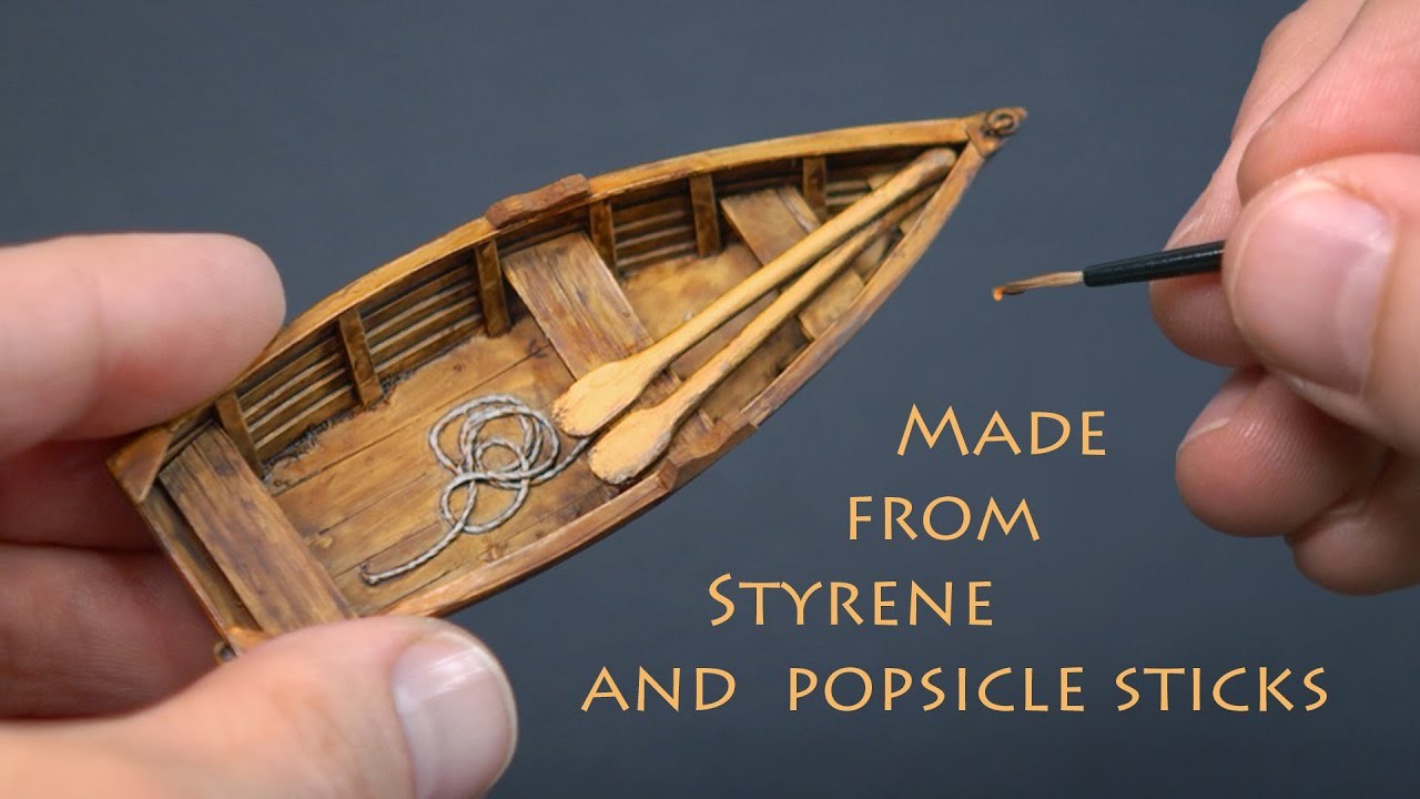 I Made a BOAT From Styrene & Popsicle sticks - YouTube
