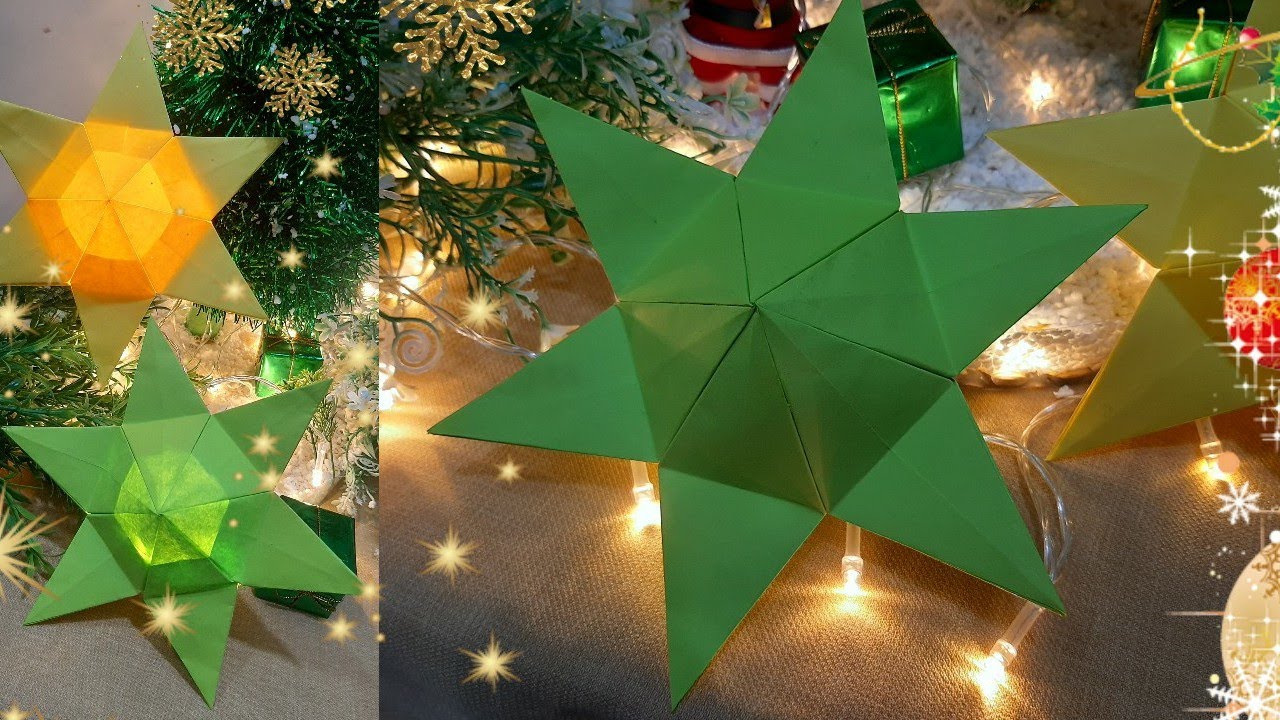 Christmas star making/ simple paper star/Christmas decoration ideas ...