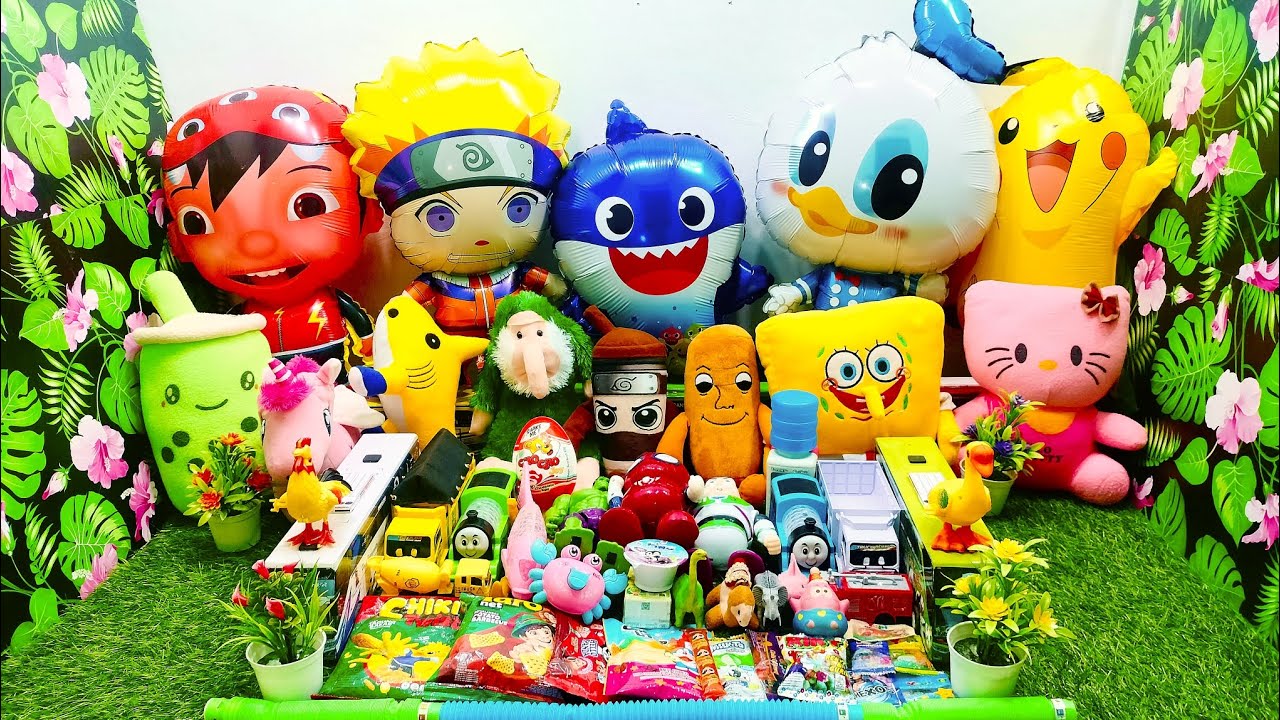 Hunting Balon Boneka Permen yupi Baby shark Marsya Upin Ipin Keropi 65 ...