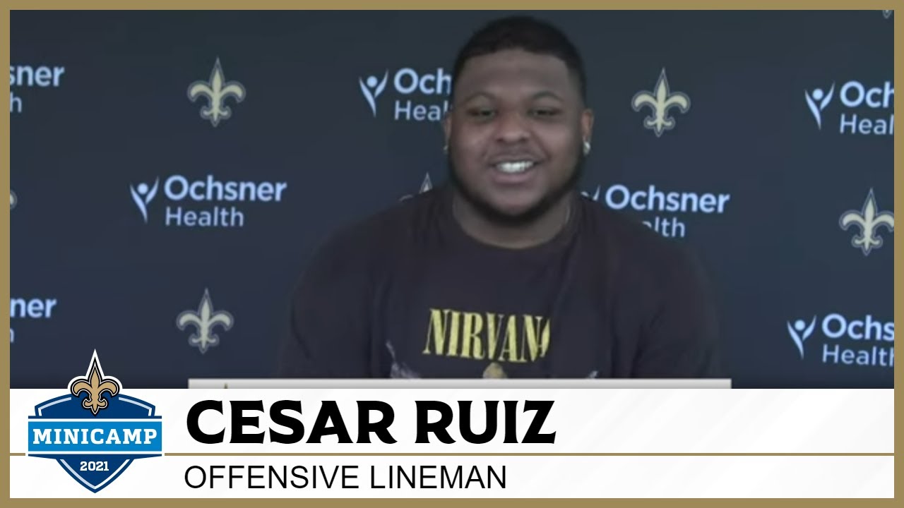 Cesar Ruiz talks Role on OL in Year 2 | Saints Minicamp 2021 - YouTube