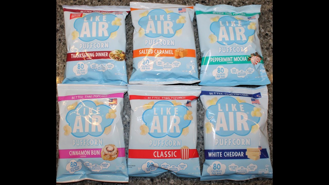 Like Air Puffcorn Thanksgiving Dinner, Caramel, Peppermint Mocha ...