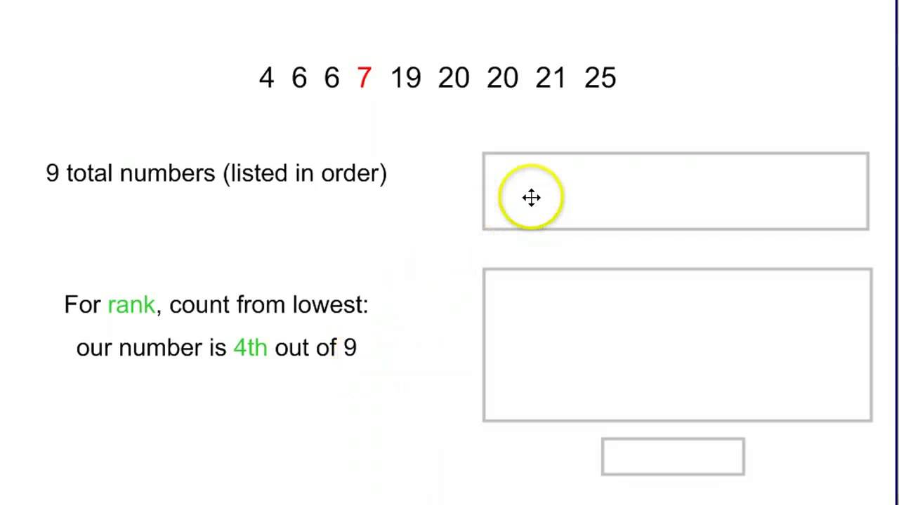 Individuals: quartile, rank, percentile - YouTube