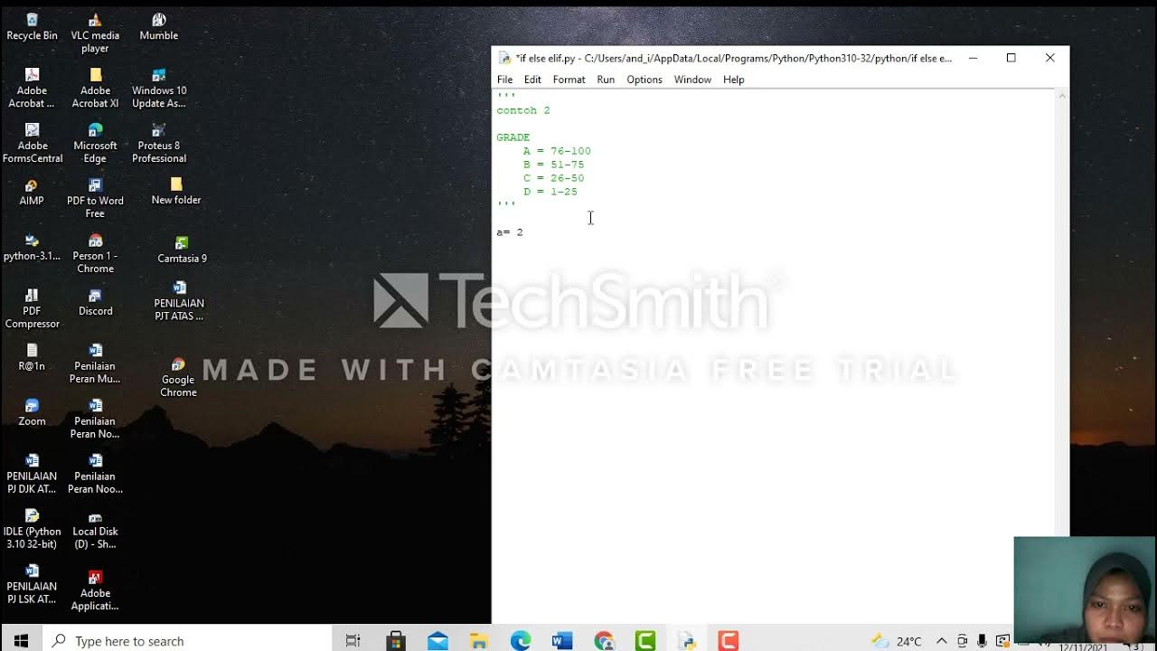Program atau koding dengan menggunakan bahasa python (if,else,elif) - YouTube
