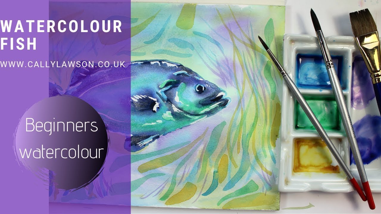 How to paint a fish in watercolour, beginners watercolour painting ...