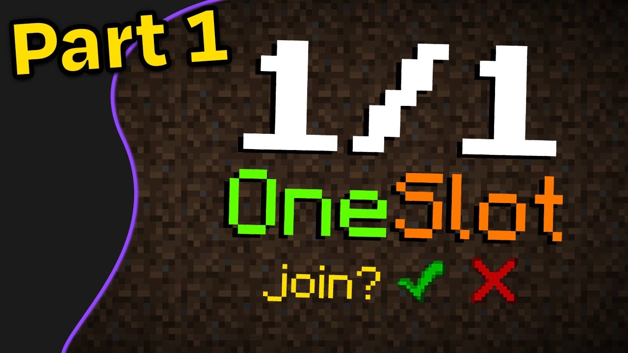 Minecraft OneSlot - Part 1 (VOD) - YouTube