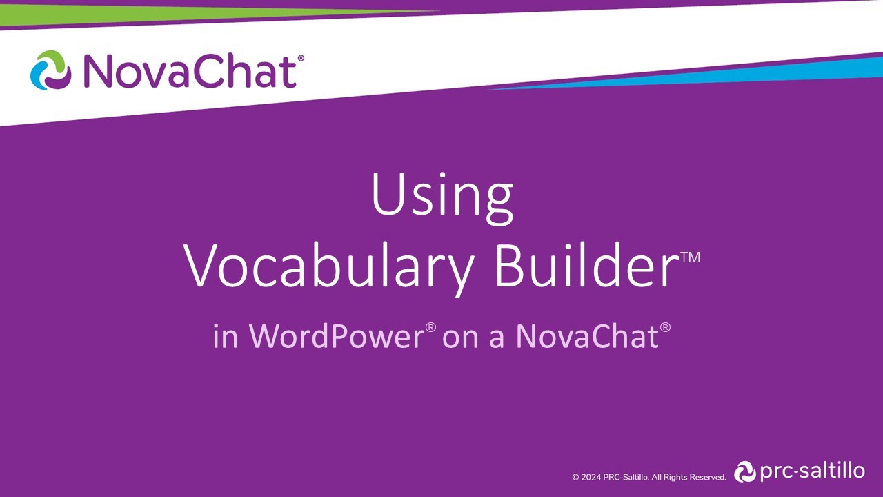 How To | Use Vocabulary Builder in WordPower on a NovaChat - YouTube