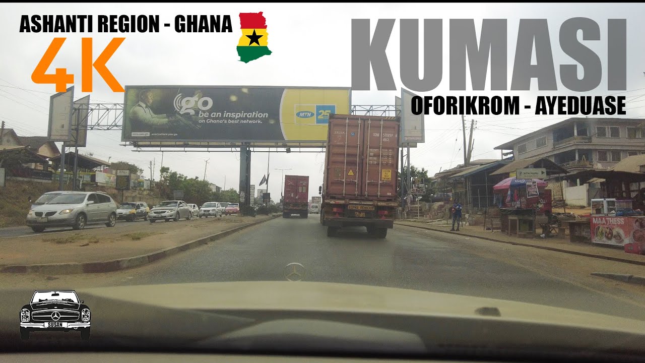 Oforikrom To Ayeduase Gate via KNUST campus in Kumasi 4K - YouTube