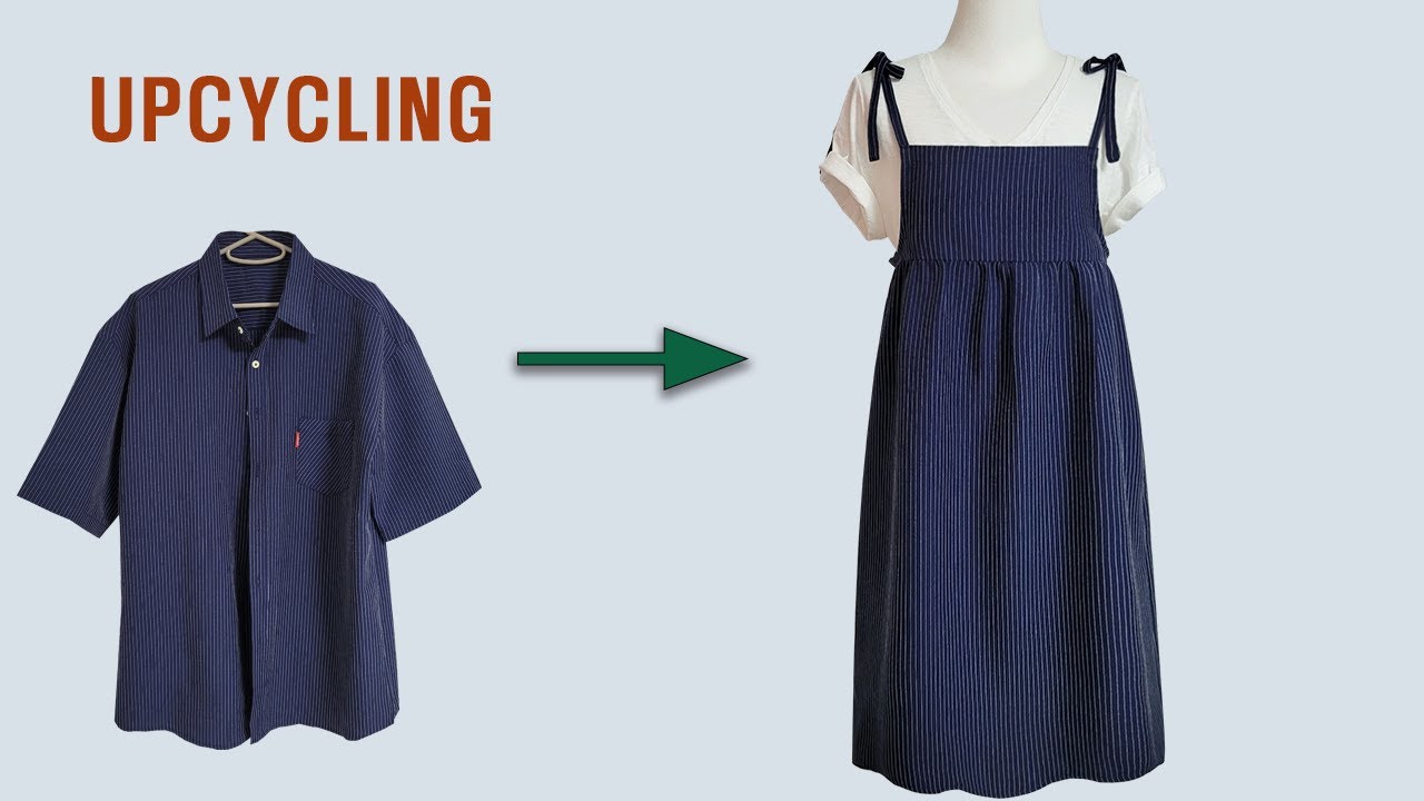 DIY Upcycling Shirt/셔츠 리폼/뷔스티에/원피스/치마/남방/Dress/Reform Old Clothes/안입는옷 ...