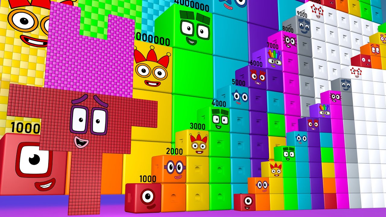 Numberblocks Step Squad 1800 10,000 500,000,000 MILLION BIGGEST ...