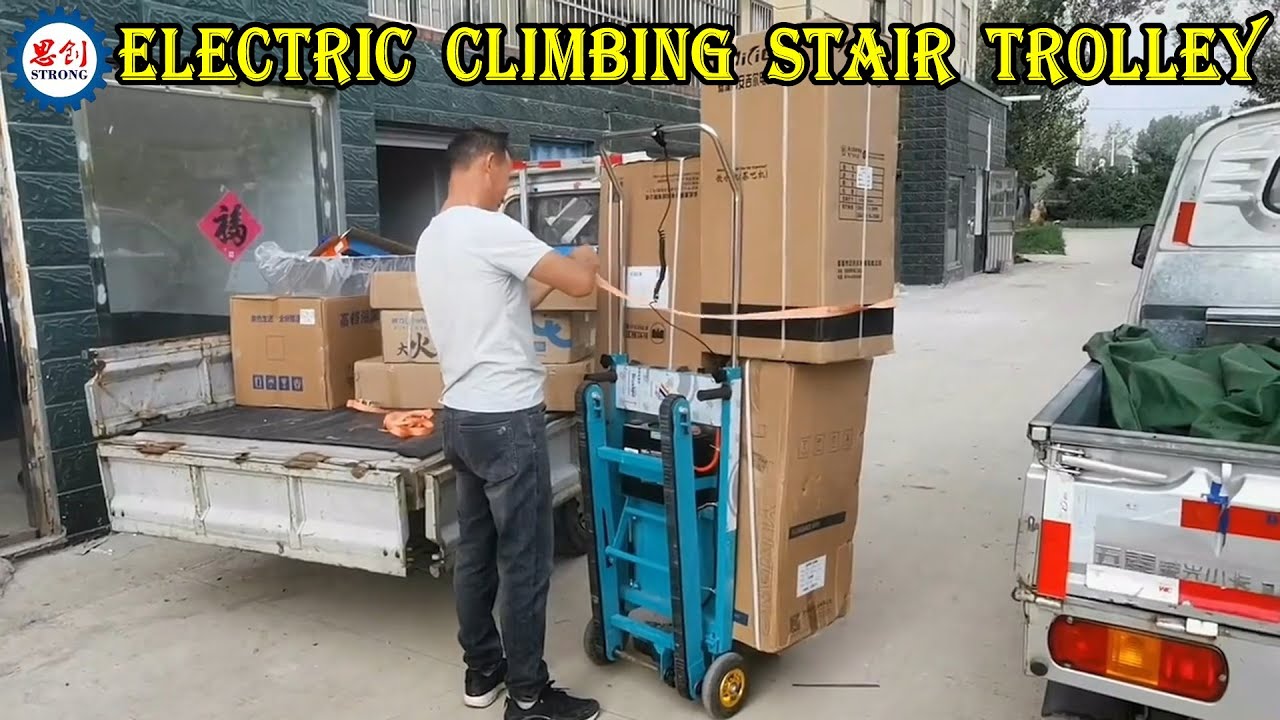 Electric Climbing Stair Trolley For Carrying Goods Upstairs - YouTube