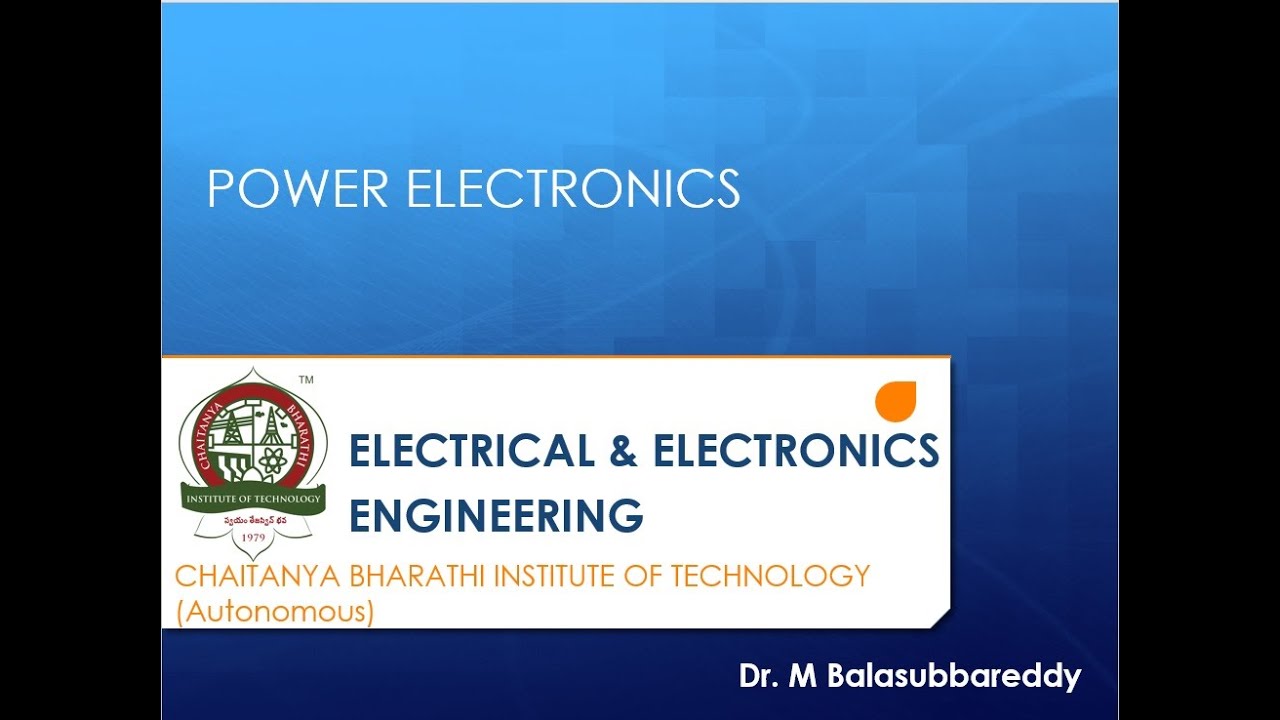 Lec 1 Introduction to Power Electronics I - YouTube