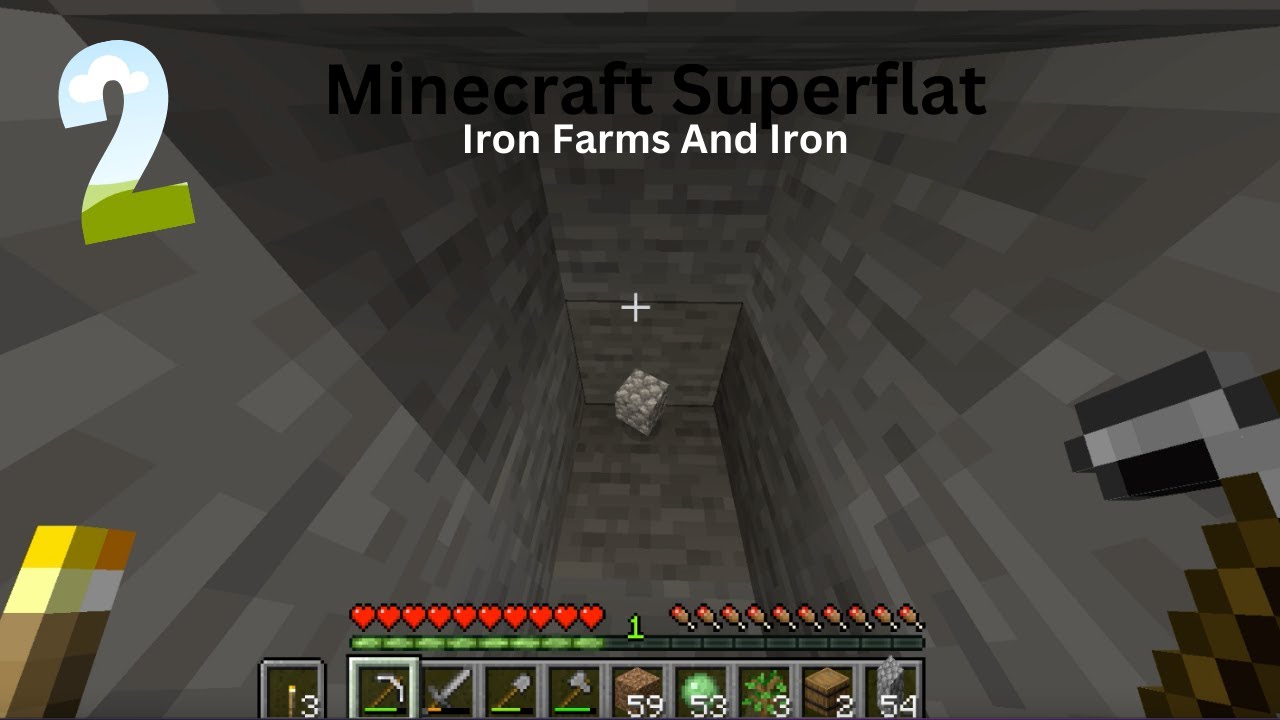 Iron Farms And Iron| Minecraft Superflat #2 - YouTube