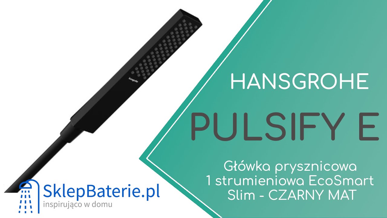 Pulsify E Główka prysznicowa kwadrat CZARNY EcoSmart, Slim HANSGROHE ...