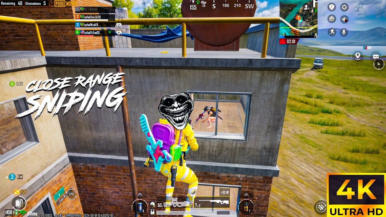 MOST AGGRESSIVE SNIPING IN CLOSE RANGE 💀 HDR+120 FPS PUBG MOBILE ...