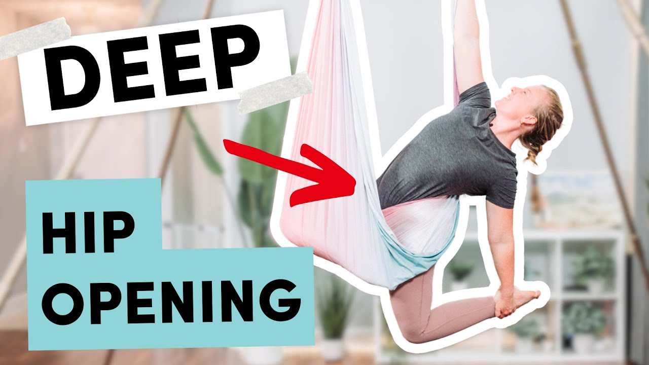 Aerial Yoga Flow for DEEP Hip Opening (Beginner Class) - YouTube