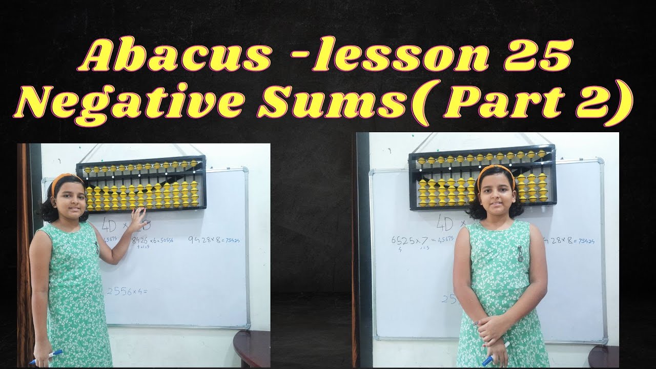 Abacus Lesson No 25-Negative Sums(Part 2)/How to learn Abacus for kids ...