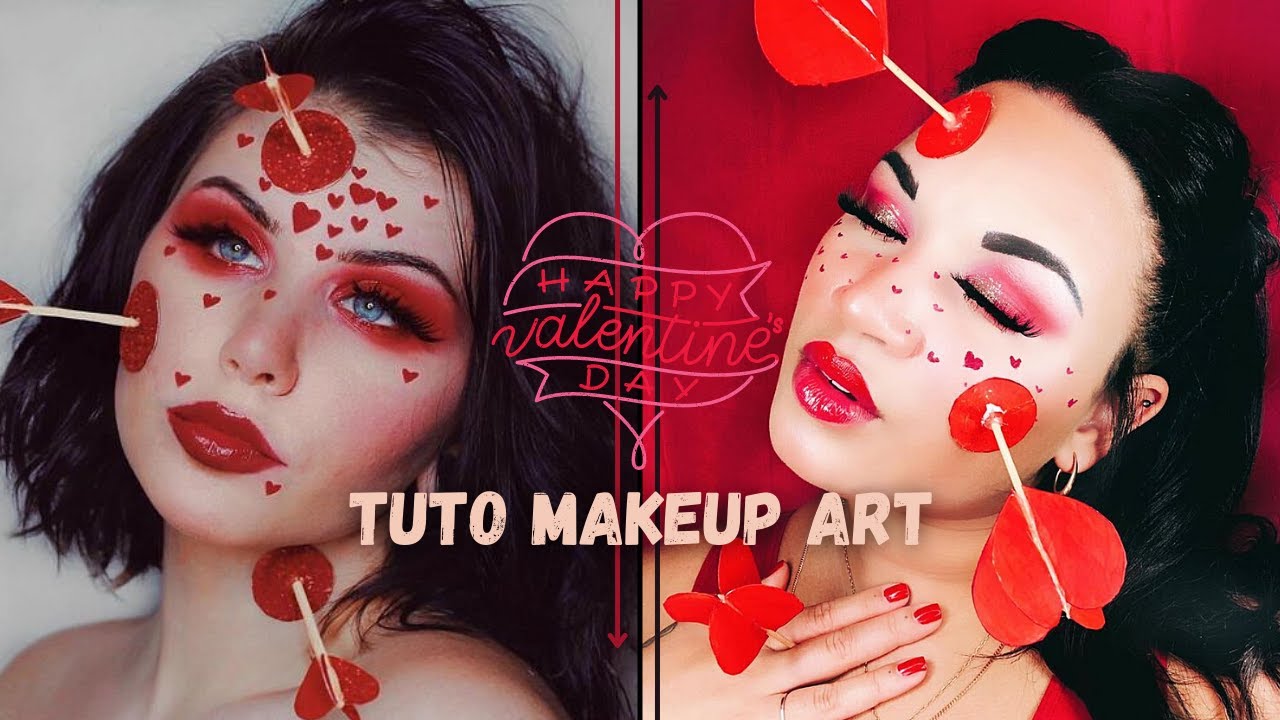 TUTO MAKEUP ARTISTIQUE FACILE | SPECIAL SAINT VALENTIN - YouTube