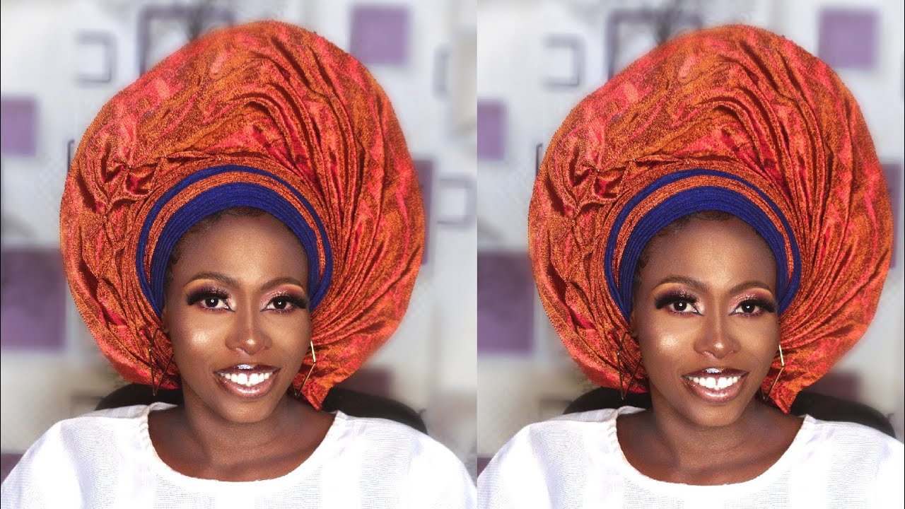 How To Tie Trending Gele: Double Gele Tutorial - fan gele - YouTube
