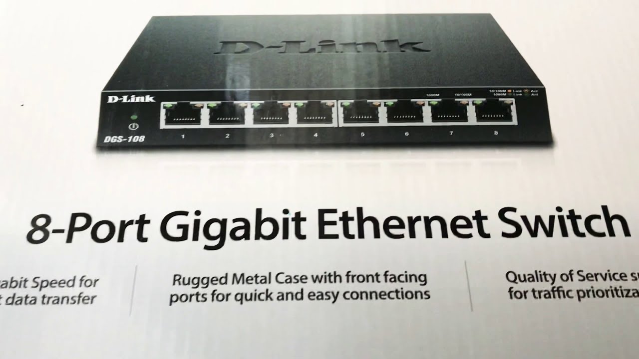D-Link 8 Port Gigabit Ethernet Switch DGS-108 Fast Networking Review 12 ...