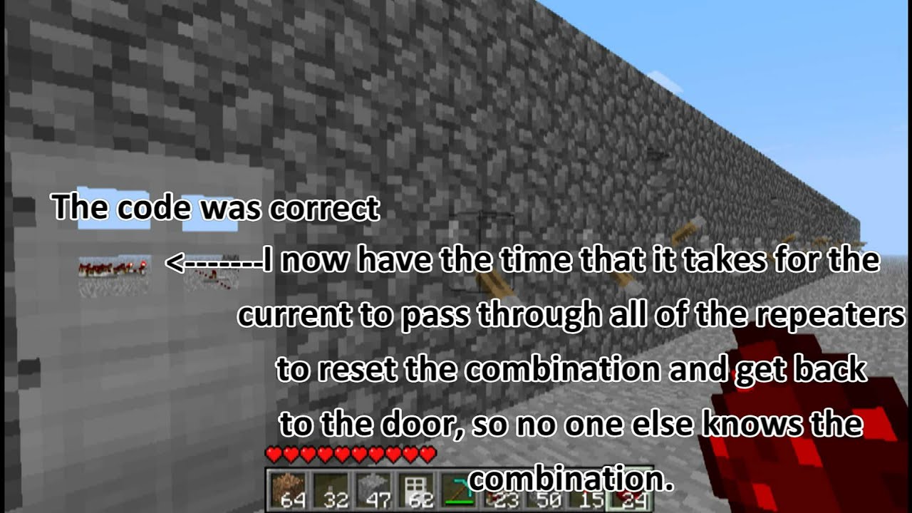 Minecraft - 25 lever combination lock - YouTube