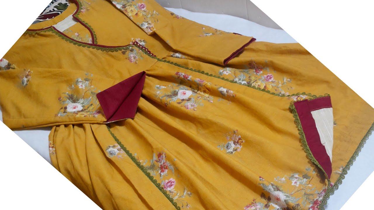 Angrakha Panel Frock Cutting and Stitching |New design frock - YouTube