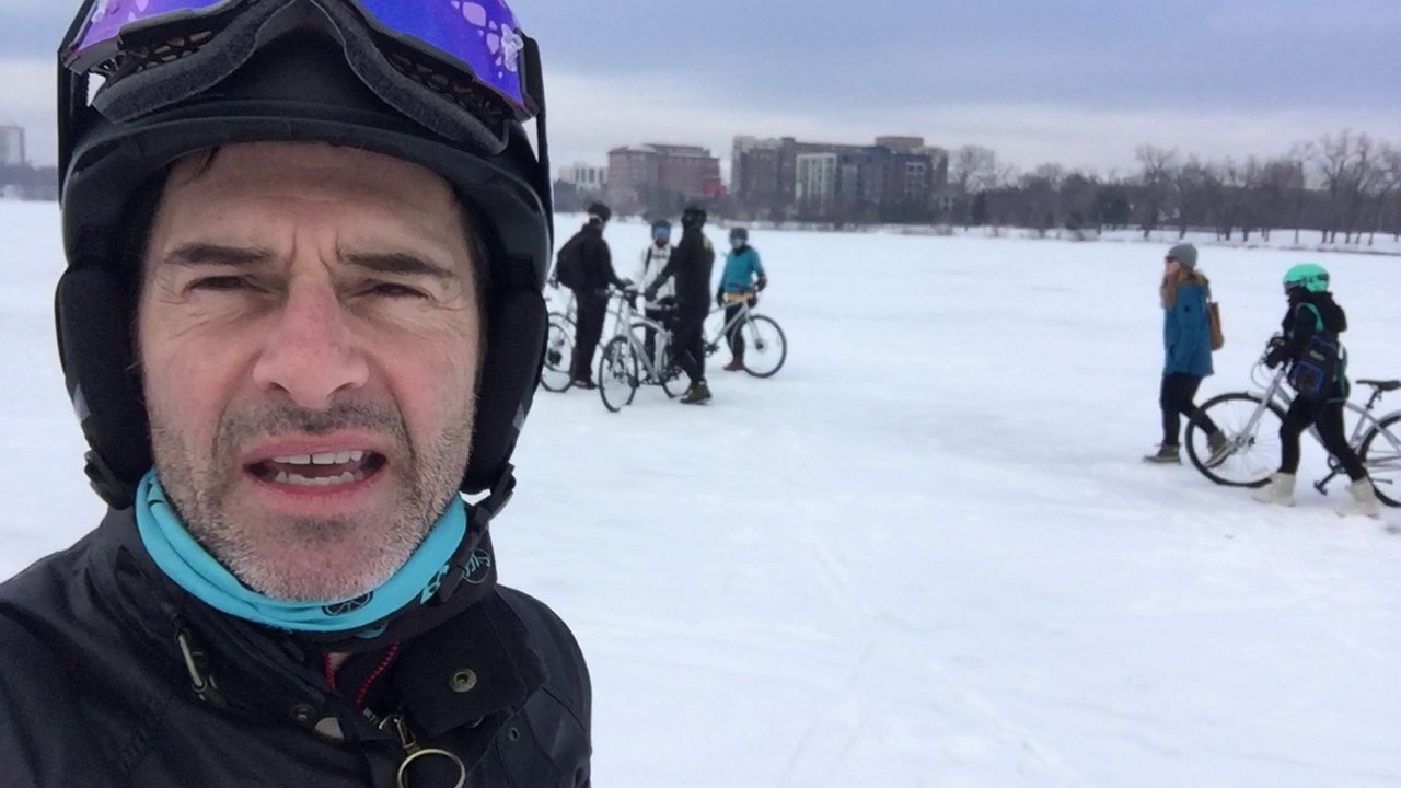 Snow Biking on Lake Calhoun - YouTube