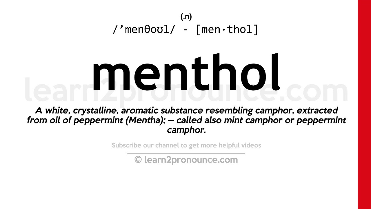 Pronunciation of Menthol | Definition of Menthol - YouTube