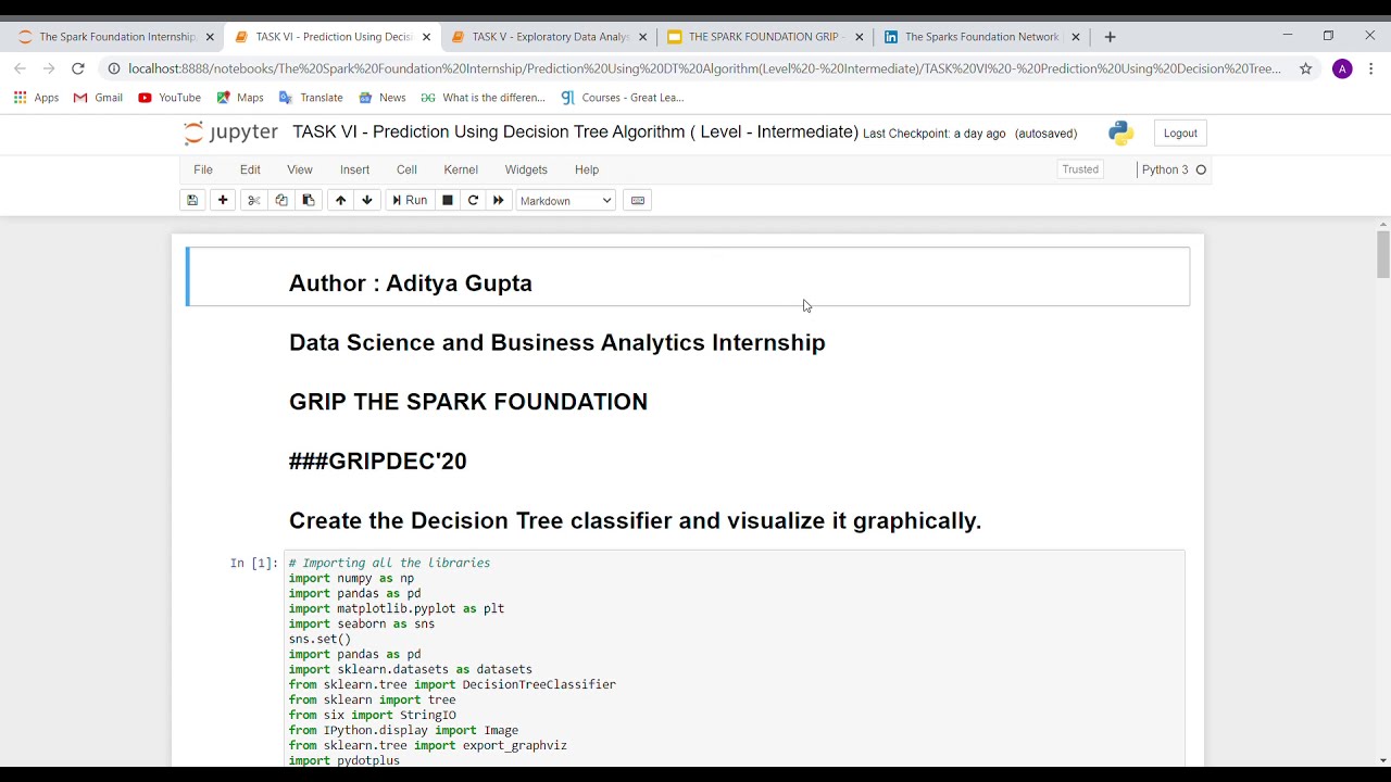 TASK VI : Prediction Using Decision Tree Algorithm Level Intermediate - YouTube