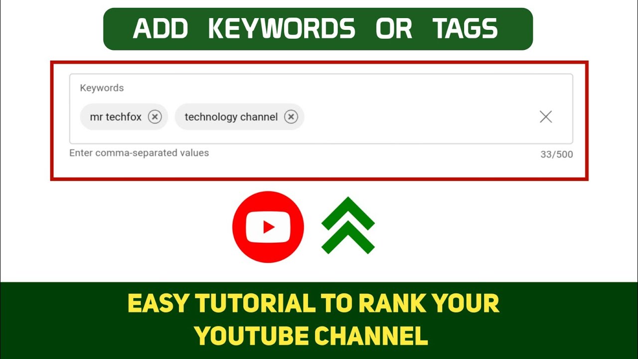 How to add keywords tags of a Youtube channel - SEO Tips - Full ...