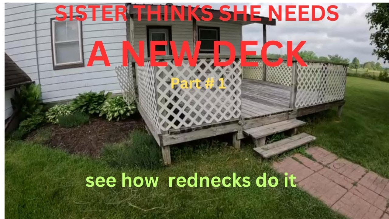 Building a new deck for sister Part #1 - YouTube