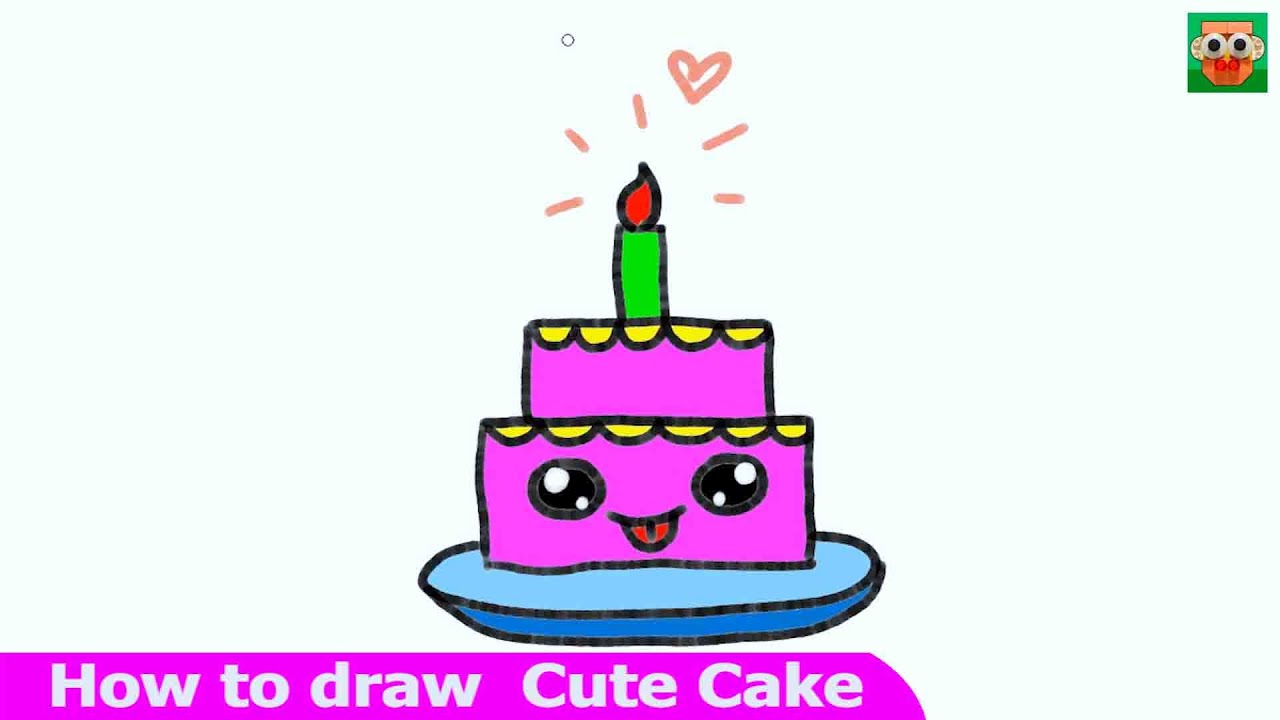 How to Draw Cute Cake Easy Drawing and Coloring Step by Step - YouTube