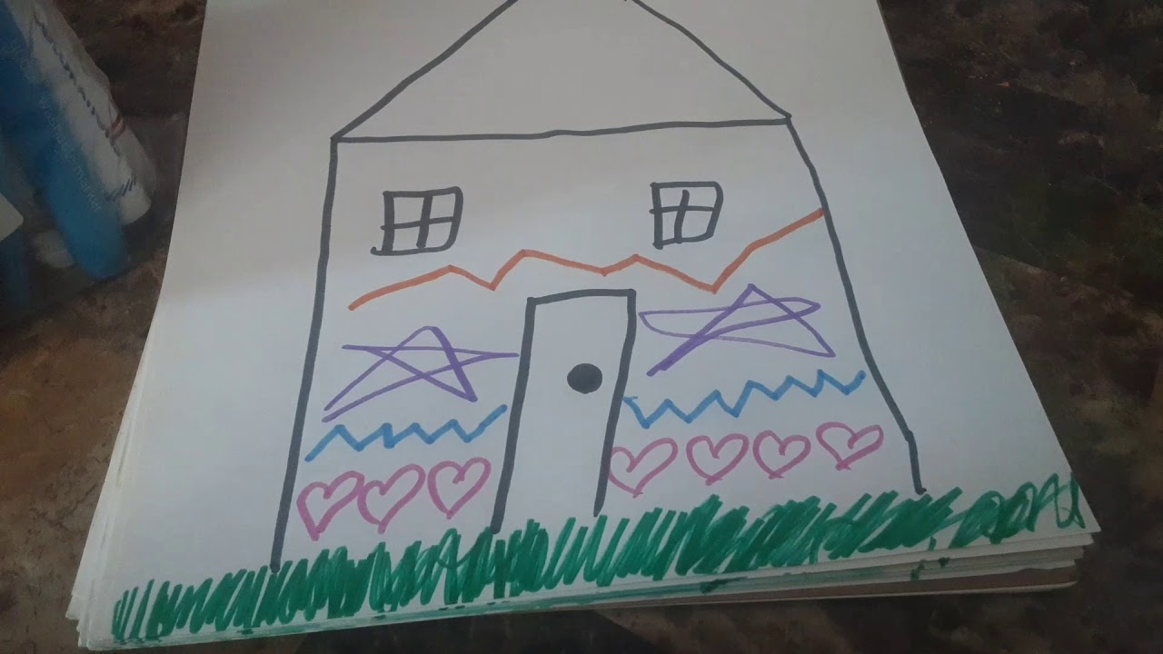 Drawing a house with markers - YouTube