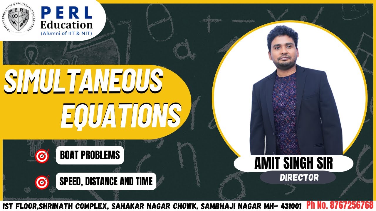 Class 9th ICSE Simultaneous Equations | Amit Singh Sir (Director ...