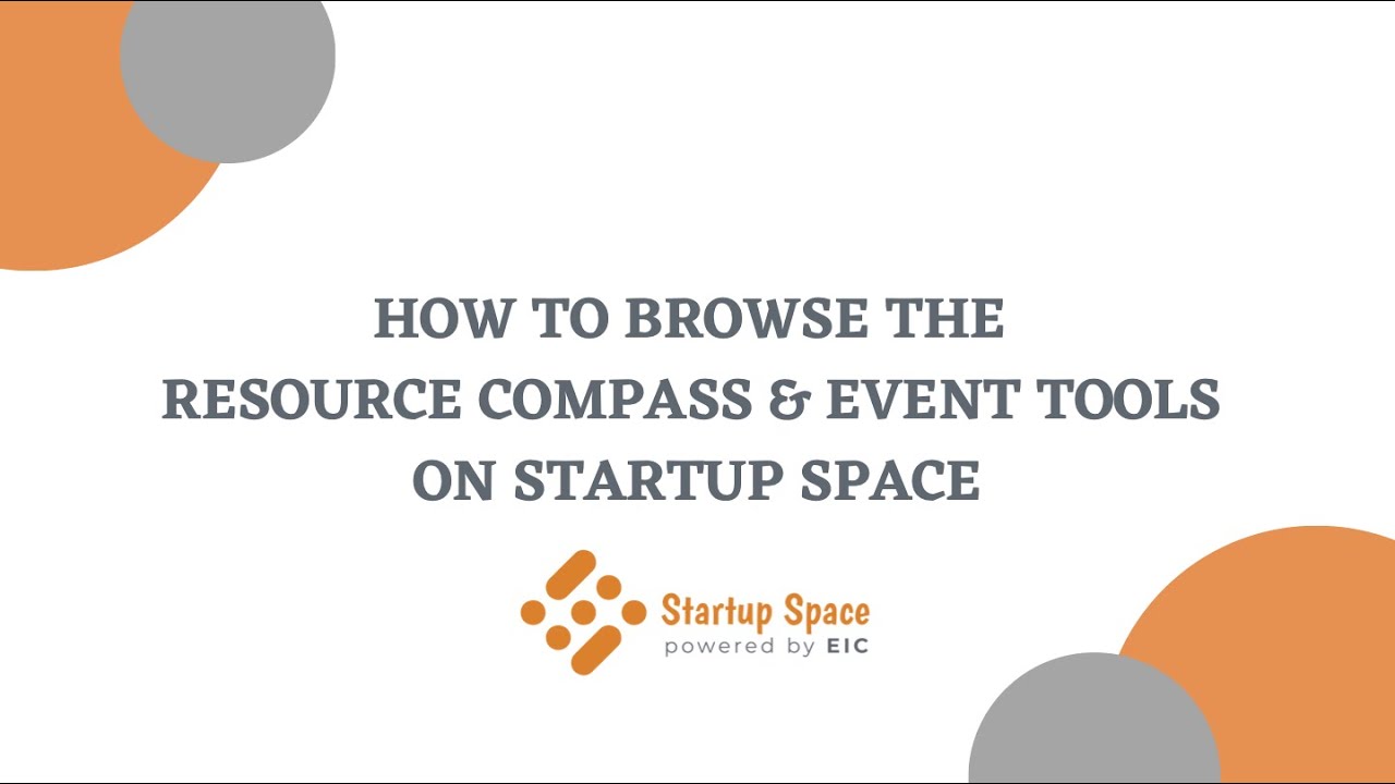 How to Browse the Resource Compass & Event Tools on Startup Space - YouTube