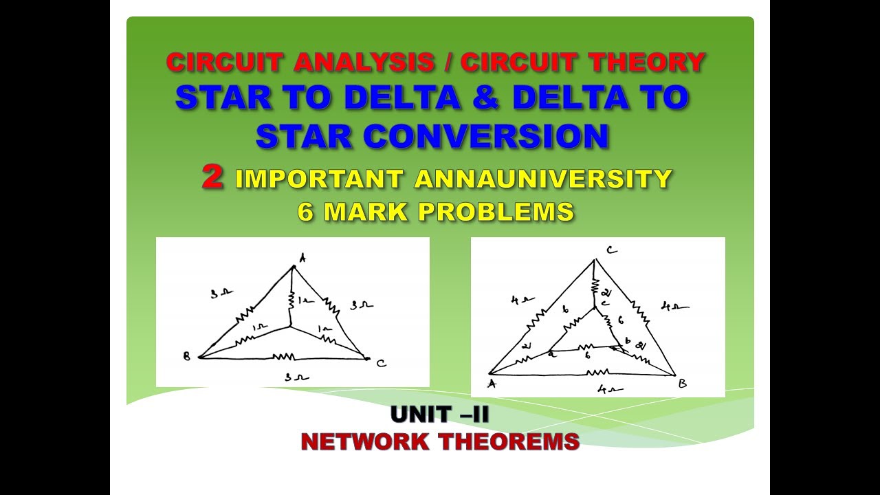 Star to delta conversion | Delta to star conversion problems | Circuit ...