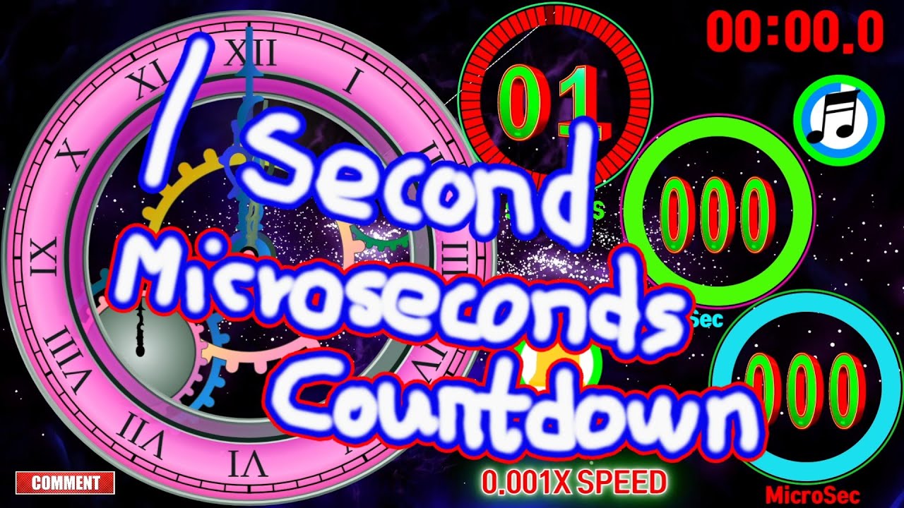 [Speed 0.001x] RomanClock 1,000,000 microseconds countdown timer alarm🔔 ...