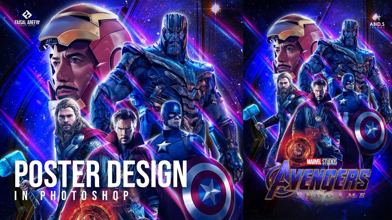 Avengers Endgame Fan Made Poster Design - Photoshop Speed Art - YouTube