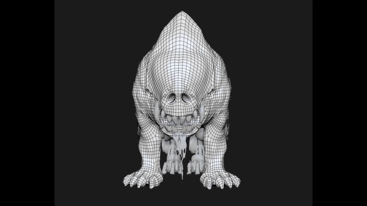 DOOM Pinky Demon Sculpt Wireframes - YouTube