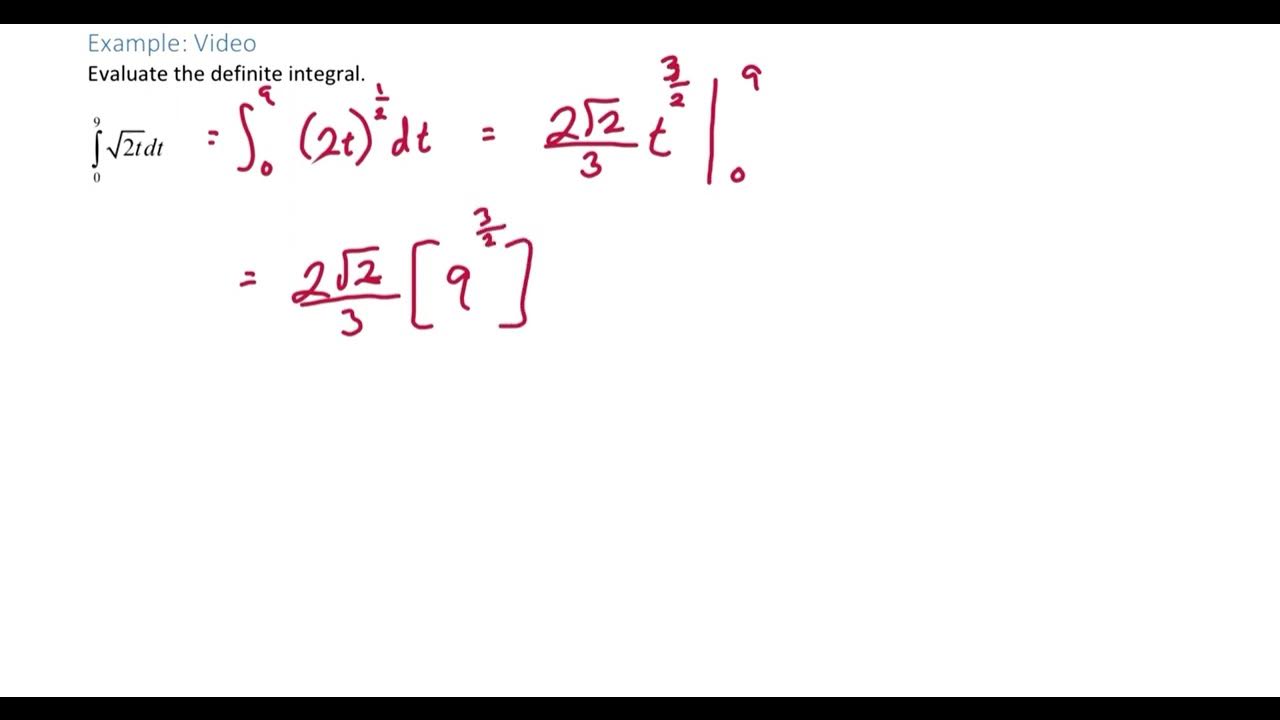 Evaluate Definite Integral Ex2 - YouTube