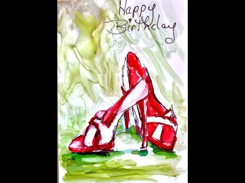 #7 alcohol ink - painting designer shoes - YouTube