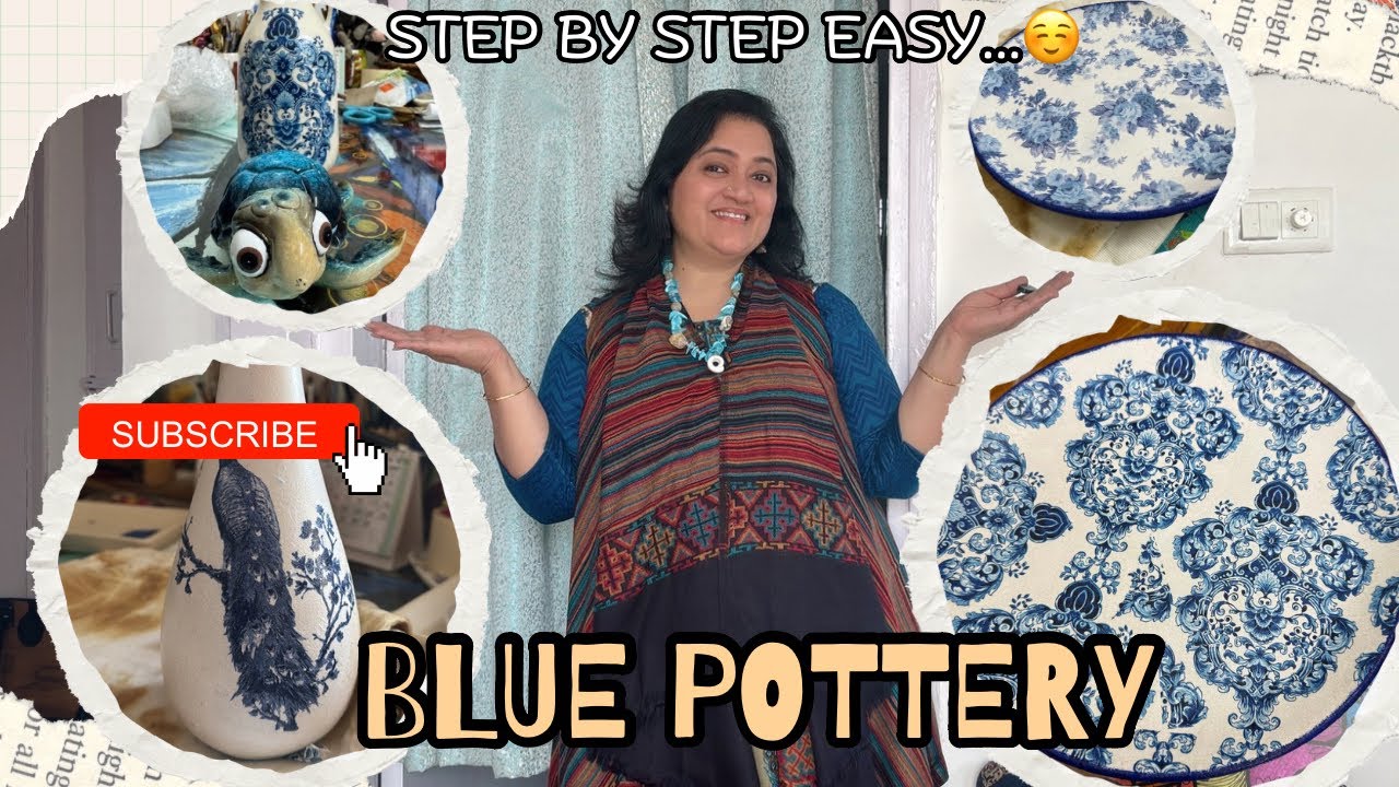4 Different Easy blue pottery! Make it yourself blue pottery jaipurblue ...
