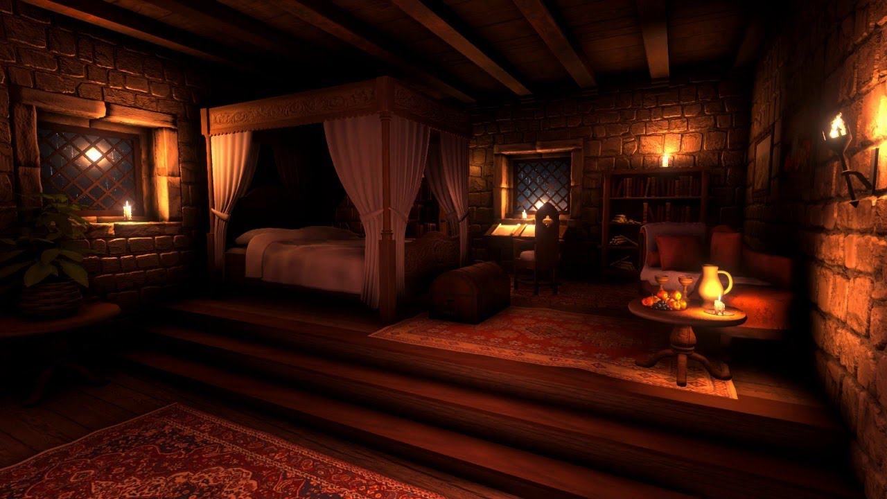 Cozy Castle Room with Rain & Thunder Sounds for 12 Hours – To Sleep ...