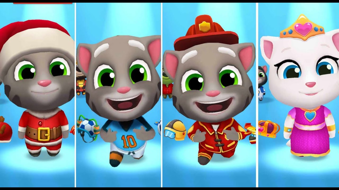 TALKING TOM GOLD RUN - FOOTBALL TOM VS SHANK HANK VS ANGELA ON MOBILE ...