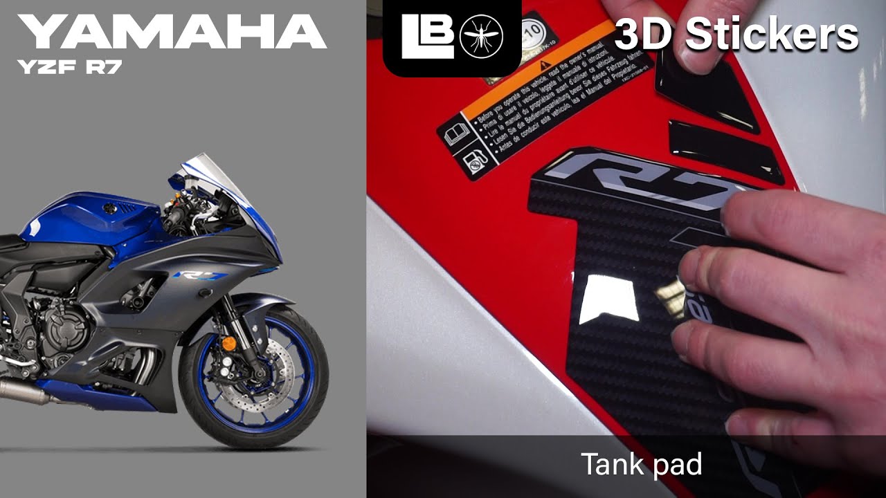 LabelBike® 3D STICKERS Tank pad compatible with Yamaha YZF R7 2021-2022 ...