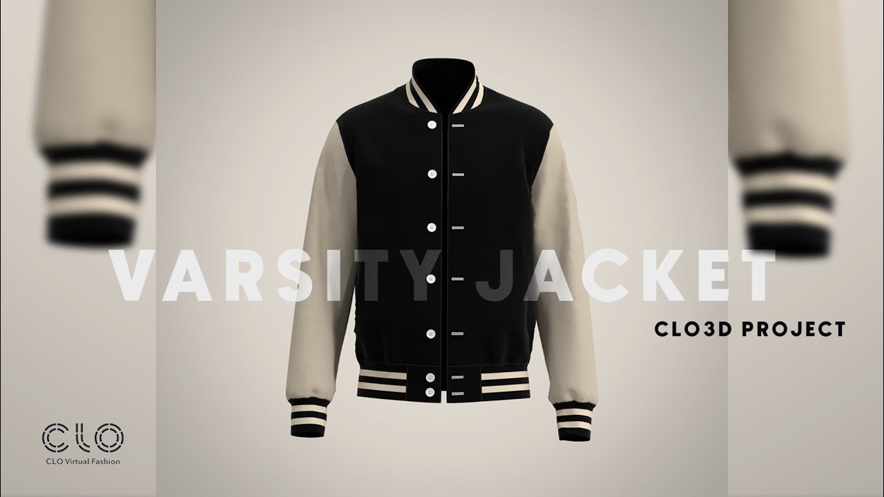 Varsity Jacket CLO3D Project - YouTube