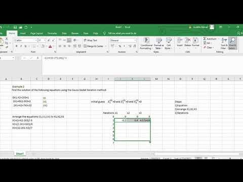 SQQM3054 GROUP A GAUSS SEIDEL ITERATION METHOD Using Excel - YouTube