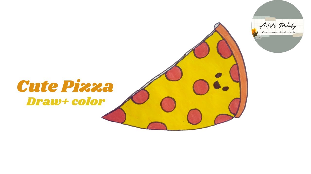 How to draw cute pizza slice for kids| easy step by step - YouTube
