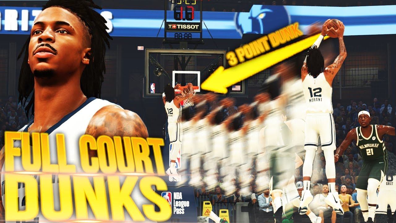 *FULL COURT DUNKS* With JA MORANT In NBA 2K23.. FARTHEST DUNKS IN NBA ...