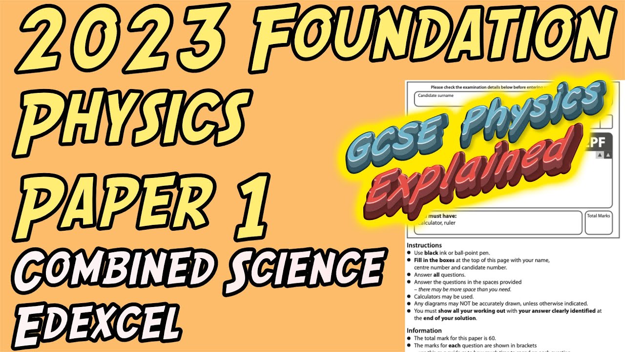 2023 Physics Foundation Paper 1 ANSWERS Combined Science Edexcel GCSE ...