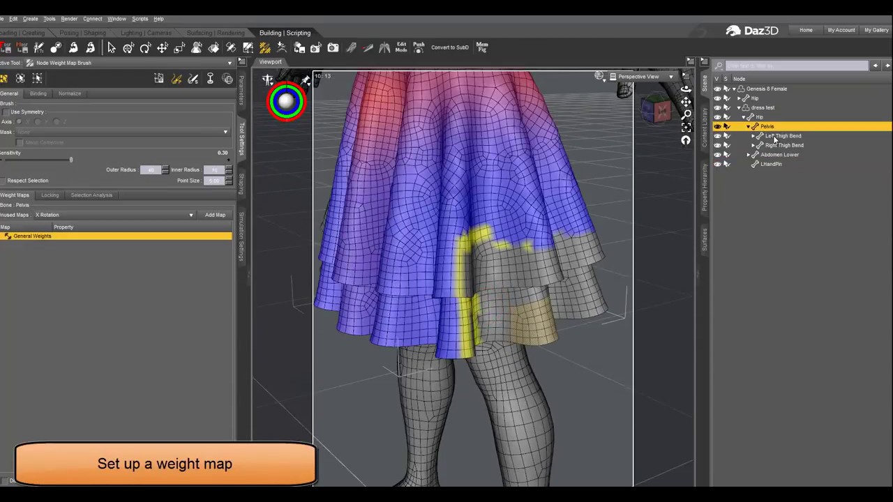 DAZ3D dForce - Pin part of the skirt to the hand - YouTube